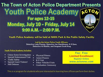 Town of Acton Recreation Department: Youth Police Academy